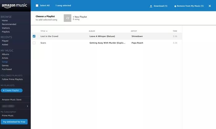 Transfer/Add Amazon Music to MP3 Player