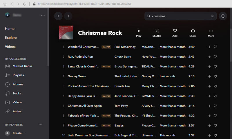 Download Christmas Songs to MP3 from Tidal
